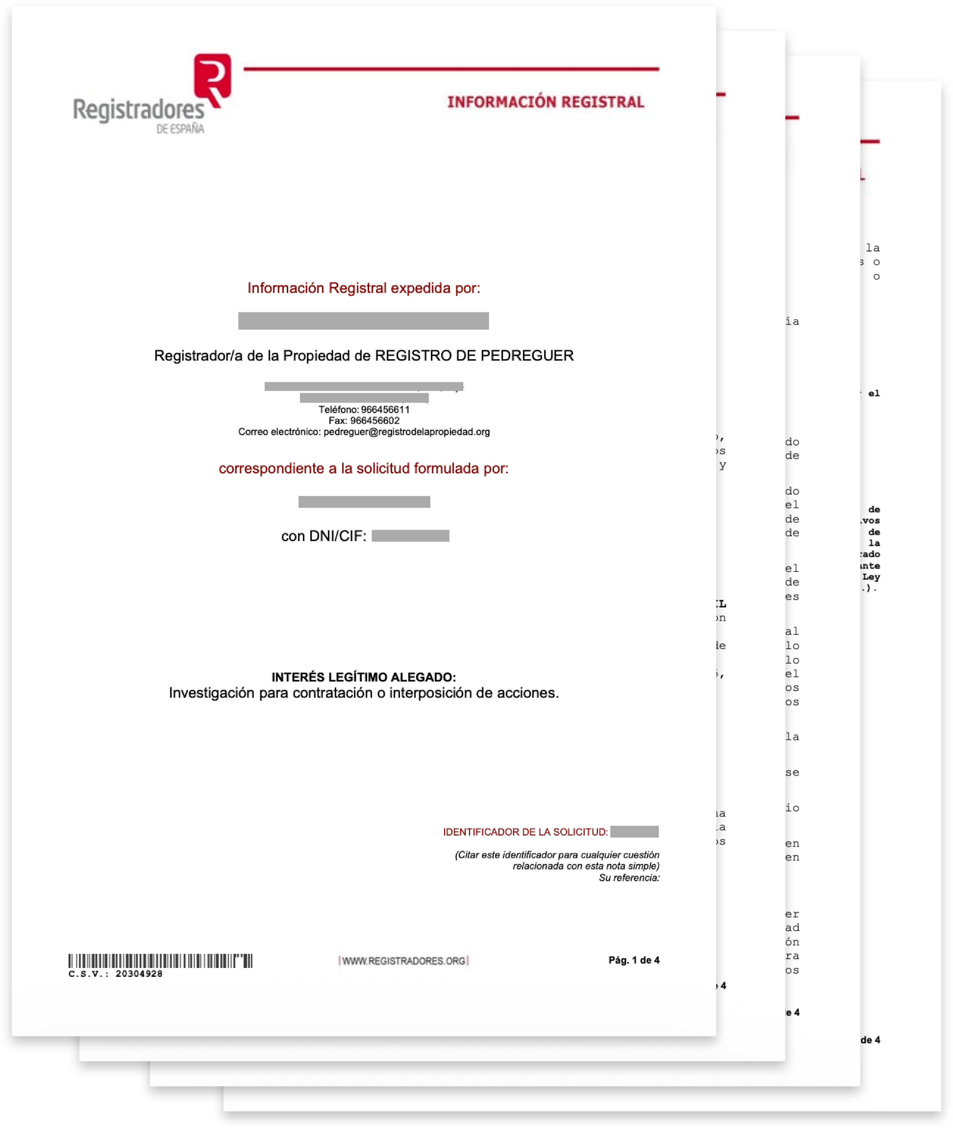 Nota Simple - Registry Services - Property Registry Documents